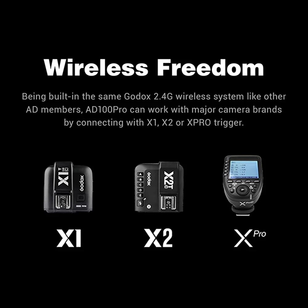 Godox Ad100 Pro Pocket Flash 2.4g Wireless Flash Speedlight 100w ...