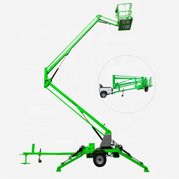Traction Trailer Mounted Telescopic Boom Lift Truck Arm Small Cherry ...