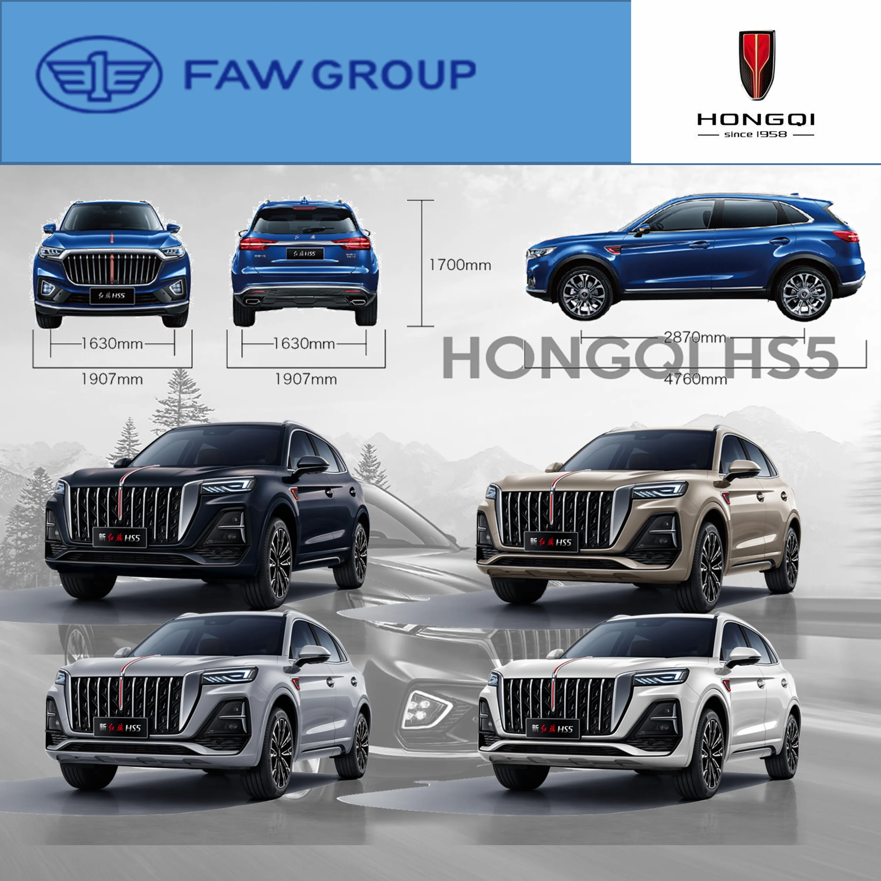 2024 HongQi HS5 Electric SUV New Energy Vehicles LHD New Enger Vehicle EV Car in Stock 5-seater ...