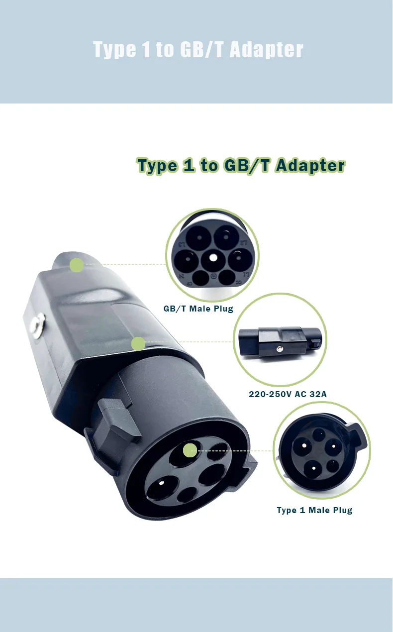 16a 32a 220v Ac Ev Adapter Type 1 Socket Convert To Gbt Male Plug For ...