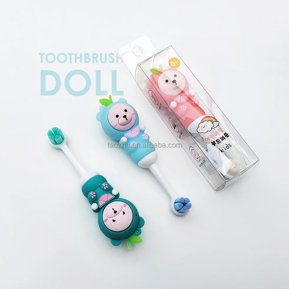 1~5 Years Nano Bristle Silicone Cartoon Handle Baby Toothbrush Young ...