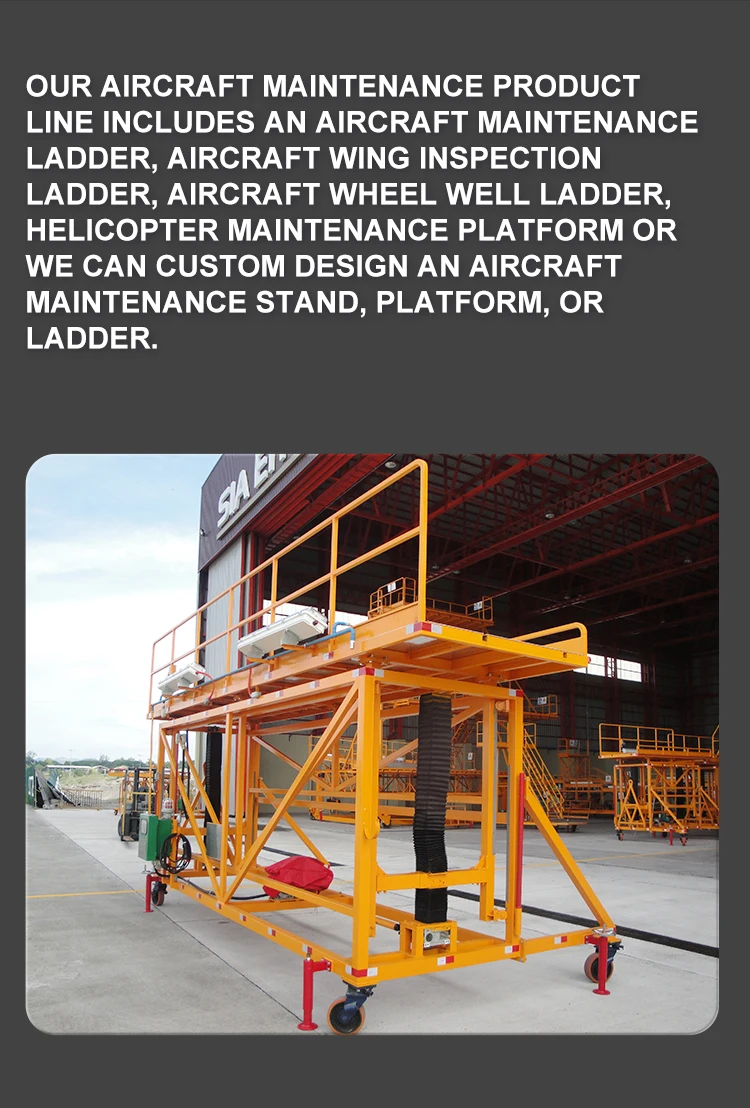 Large Moveable Aluminum Ladder Maintenance Platform Aircraft Docking ...