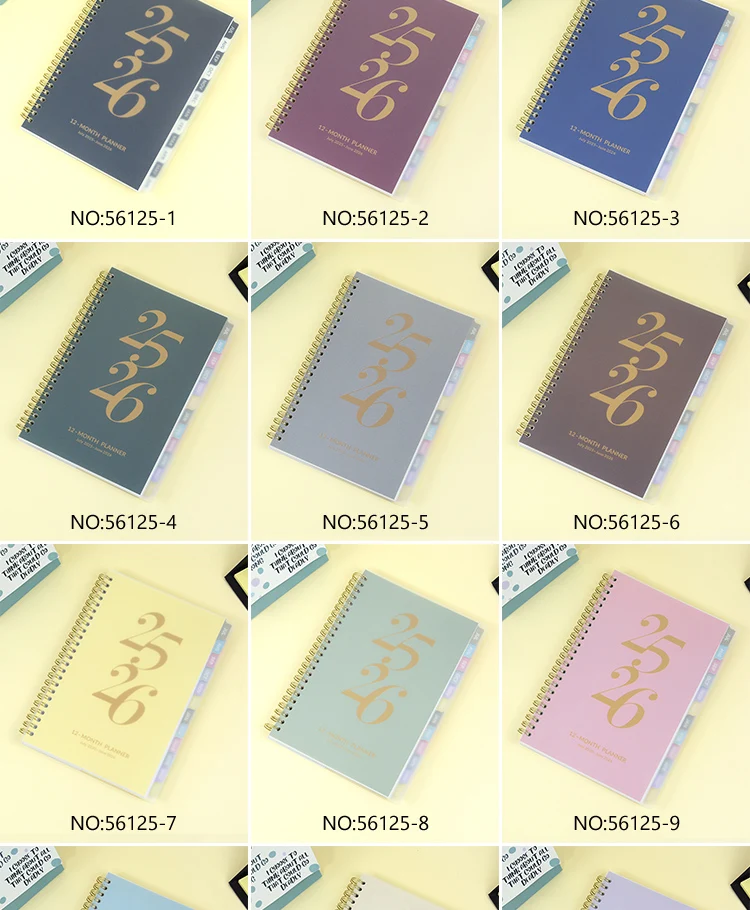 Customized Printing Yearly PVC Spiral Paper Planner Diary Journal ...