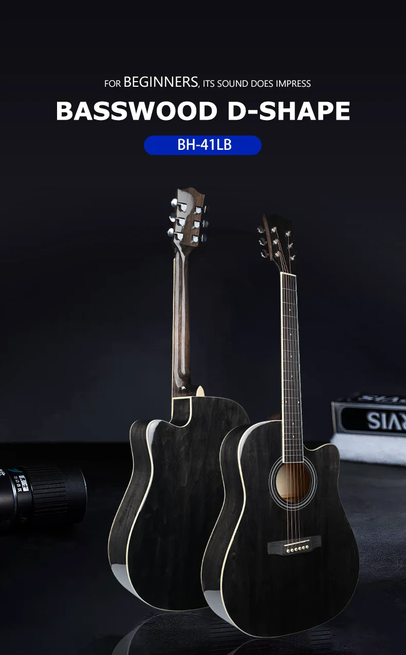 41inch High Gloss Black Cutaway Acoustic Guitar From China Guitar ...