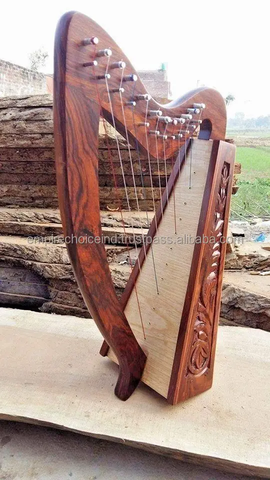 Handmade Engraved 27 Strings Harp - Popular Musical Instrument