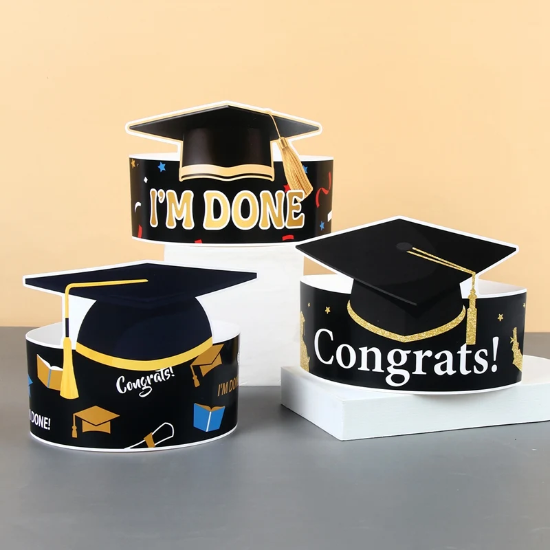 Graduation 2024 Paper Mortarboard Hat for Party Decorations