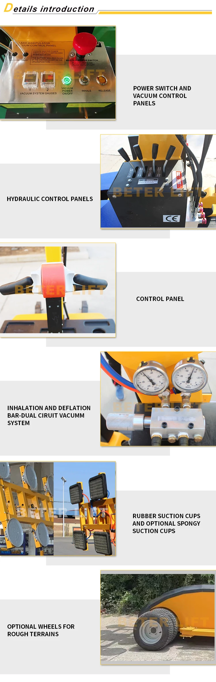 Heavy Duty Suction Lifter Fast Charging Time Easily Replace Battery ...