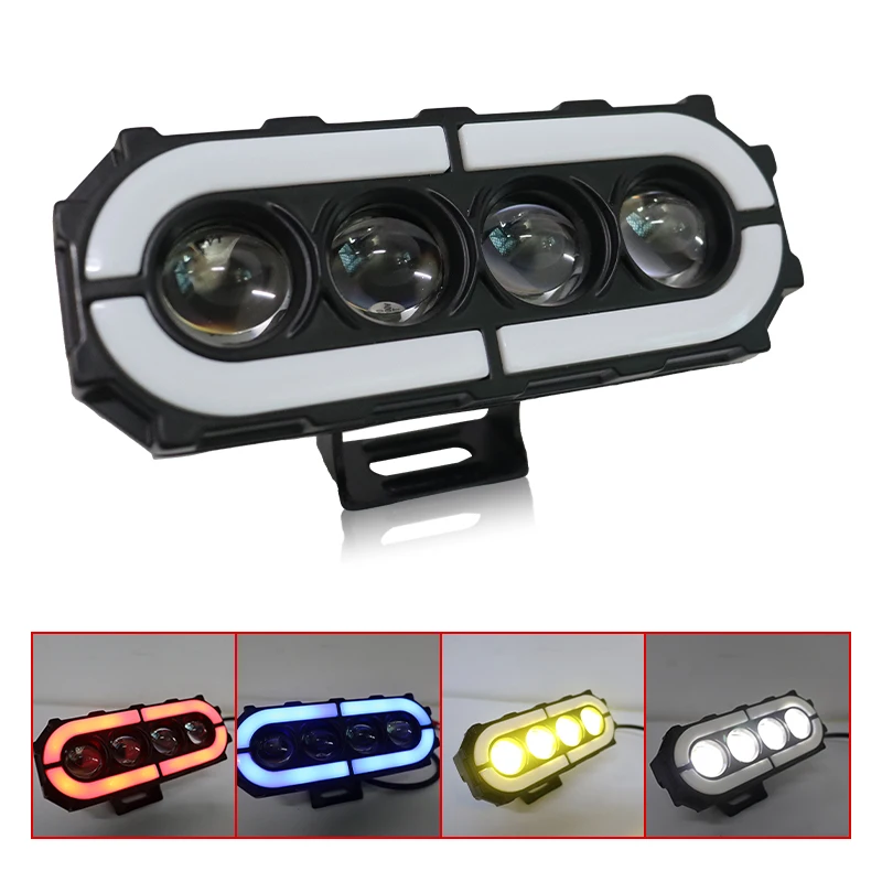 RGB Color LED Bullet - Head Motorcycle Fog Lights - White and Yellow ...