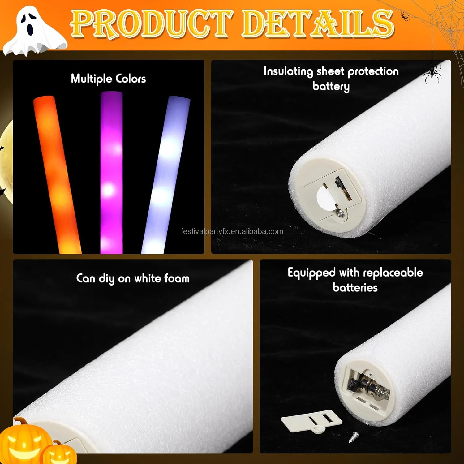 Wholesale RGB Custom Logo Cheering Glowing Light up Party Led Foam ...