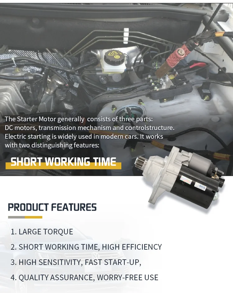 Engine Starter Motor Used Auto Parts 4pcs/carton Hot Sale 02m911023m ...