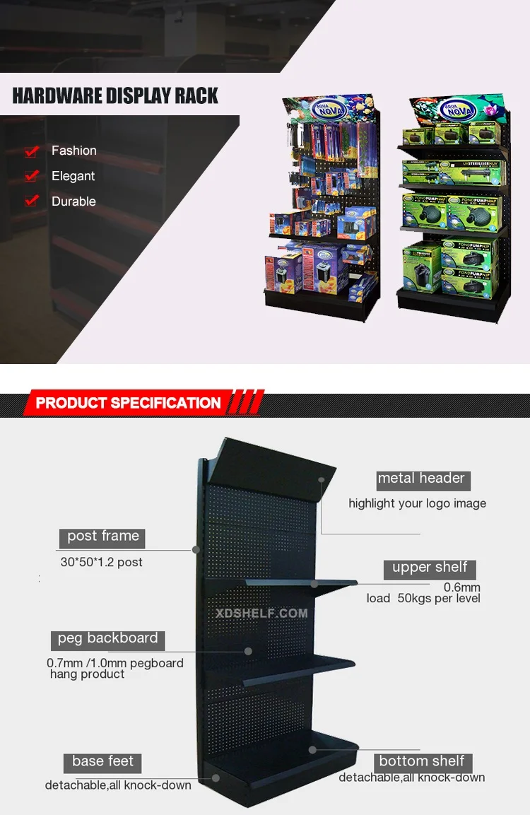 Black Metal Peg Board Display Wall Tools Display Board Shelf With ...