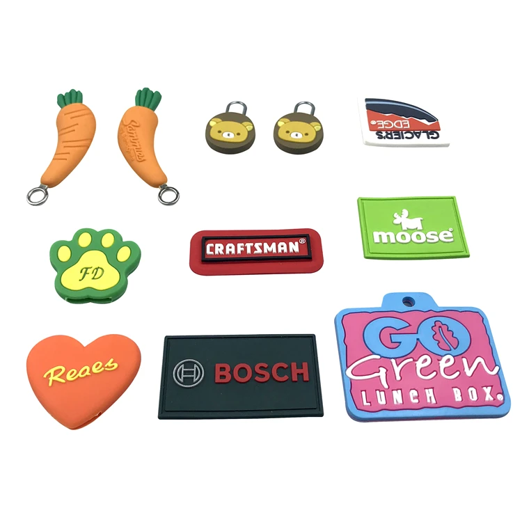 Custom Brand Logo Pvc Silicone Rubber Patches With Hook And Loop ...