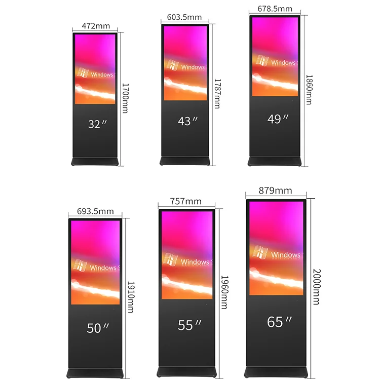 32 43 49 55 65 Inch RK3288 Lcd Display Screens Advertising Digital ...