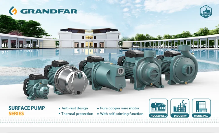 Grandfar 220v 1.5hp/2hp/3hp 1.25inch Surface High Pressure Jet Pump Heavy Duty Water Jet Pumps ...