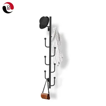 Modern Space Saving Wall Mounted Tree Shape Metal Coat Rack With 8 ...