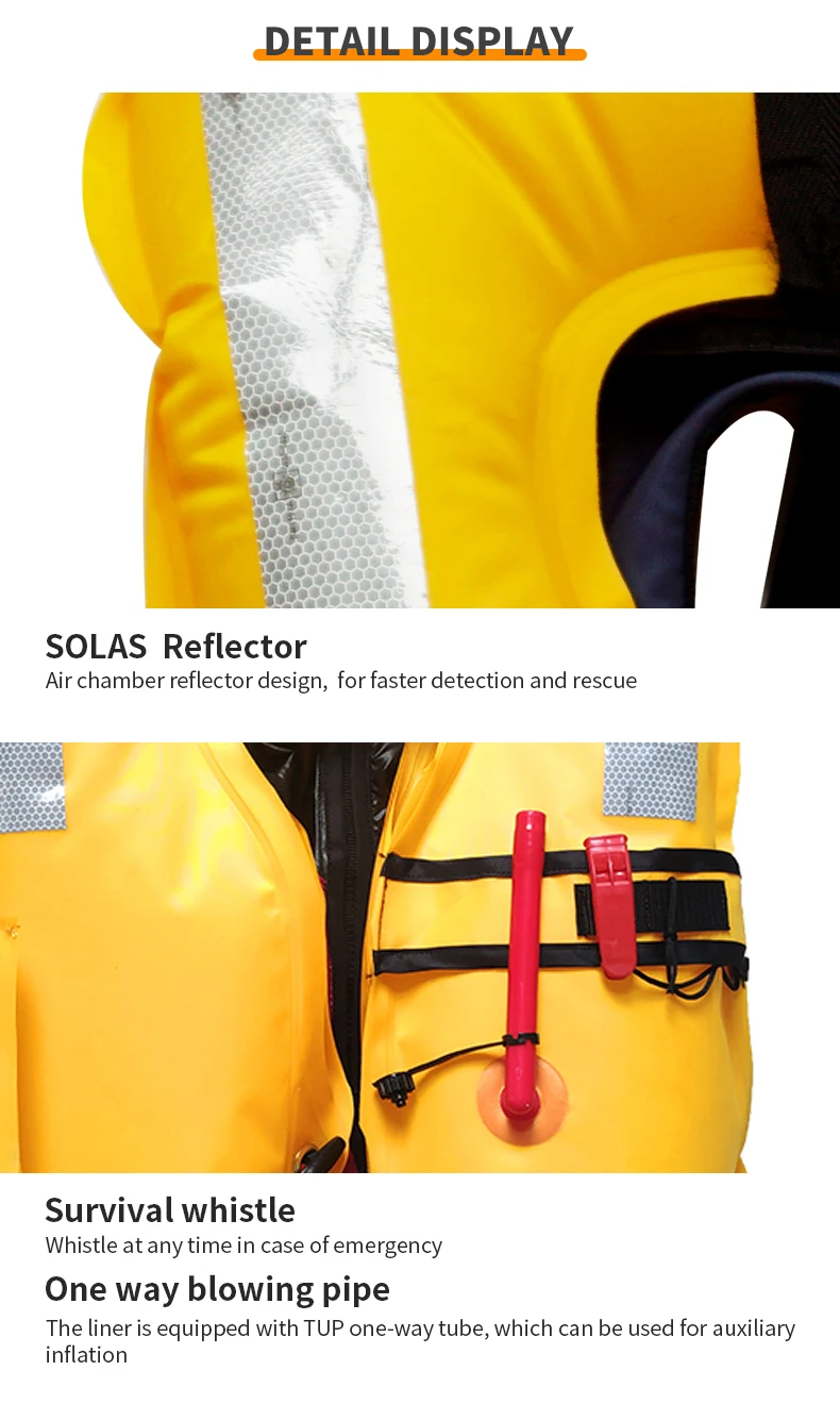 Automatic Inflatable Life Jacket 150N Double Chamber