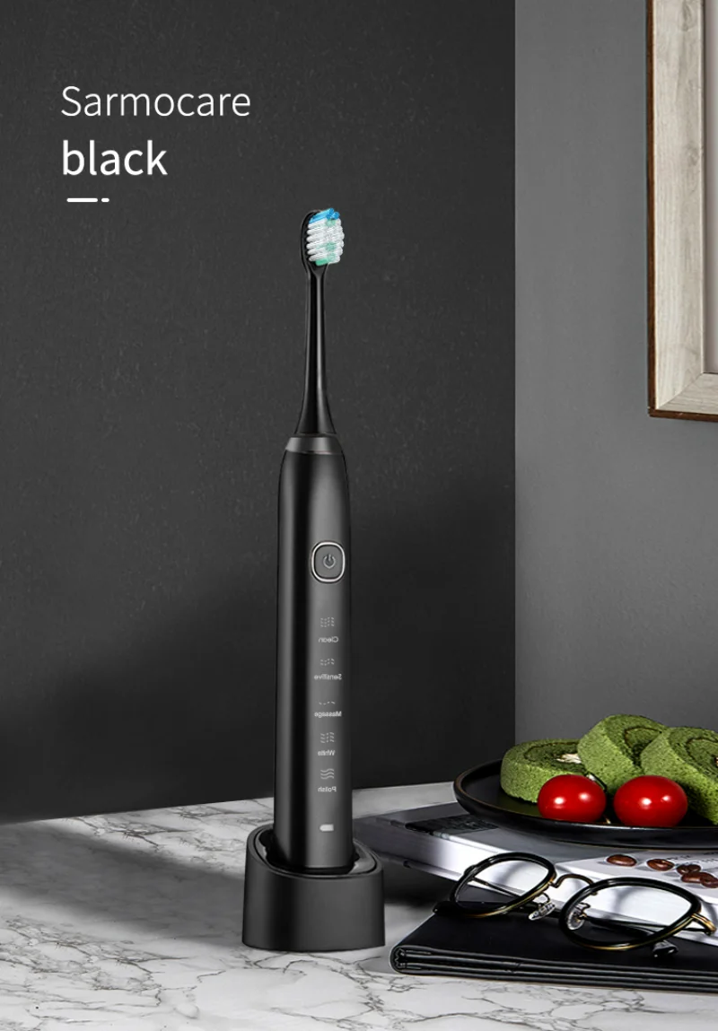 Ipx7 Waterproof Foodgrade Smart Sonic Electric Toothbrush Rechargeable ...