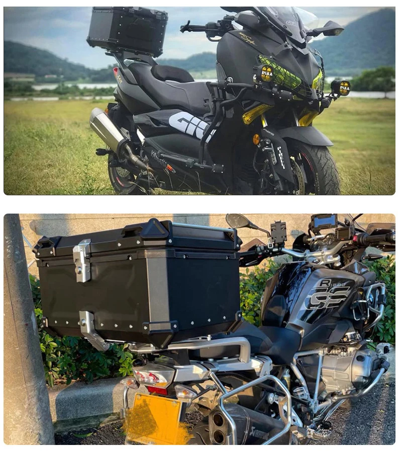 OTCO Aluminum Alloy Motorcycle Rear Box 45L Top Case Tail Box Travel ...