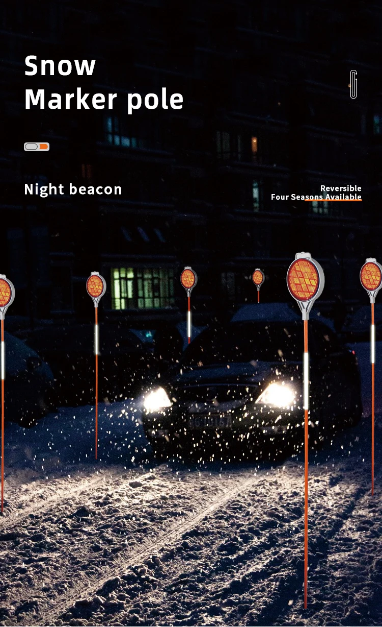 Driveway Lighting Collapsible Driveway Markers Night Beacon Reflective ...