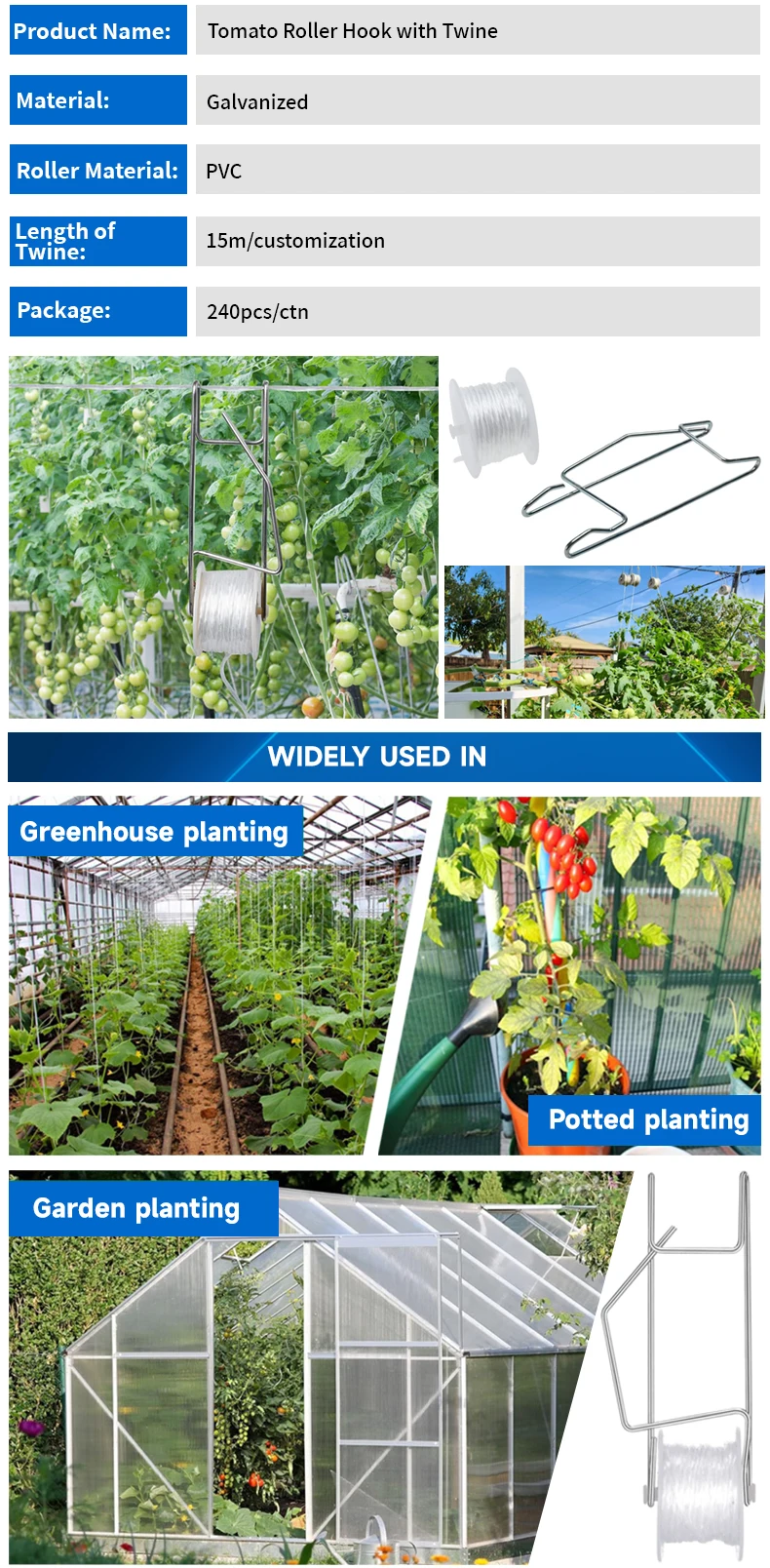 Twine Greenhouse Tomato Hookstring Greenhouse Tomato Hook Tomato Roller