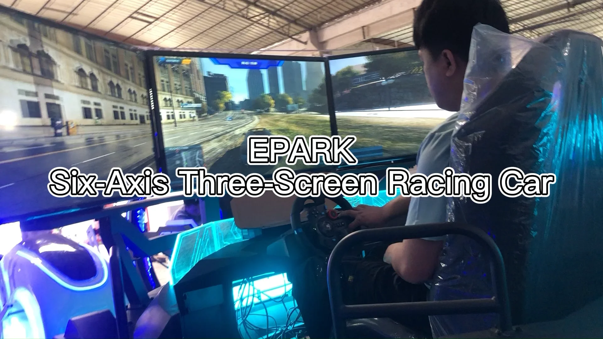 Virtual Reality Racing Car Driving Simulator Machine 9d Vr Three Screen ...