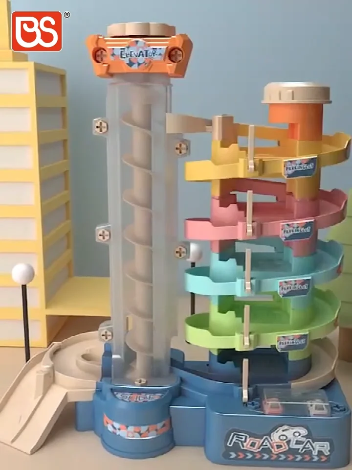 Bs Toy Elevator 3 Floor Boys Diy Puzzle Rail Assemble Racing Sliding ...