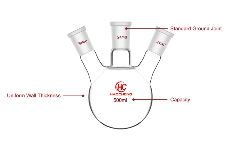 5L 10L 20L 50L Laboratory Glassware - 3 Necks Round Bottom Flasks