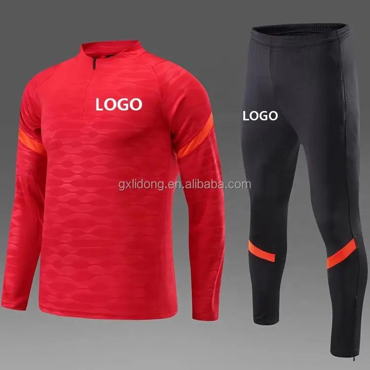 Black Stripes Soccer Training Suit Customized Football Team Logo ...