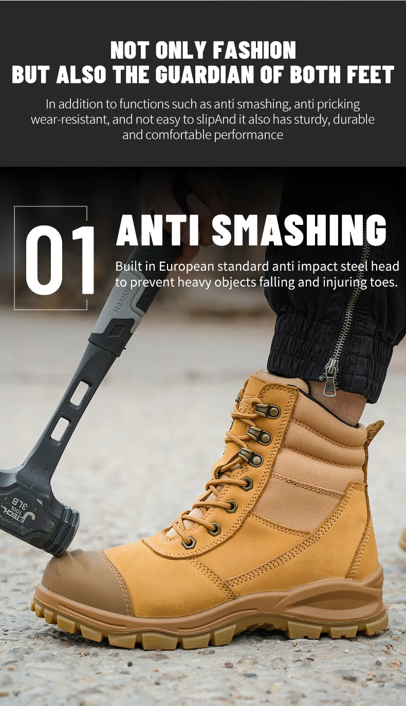 L603 High Cut Side Zipper Work Boots - Safety & Comfort