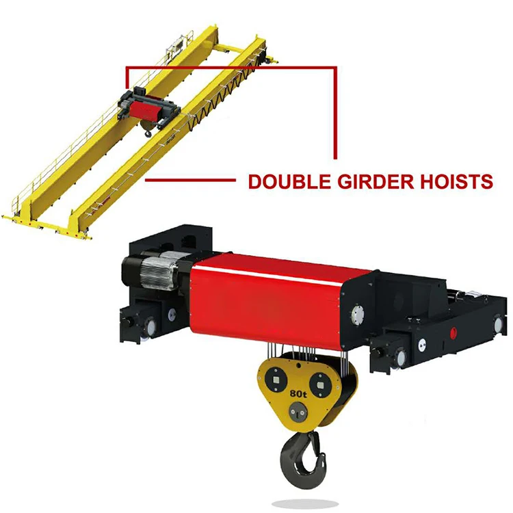 DIN Standard Electric Double Beam Bridge Crane Trolley Hoist