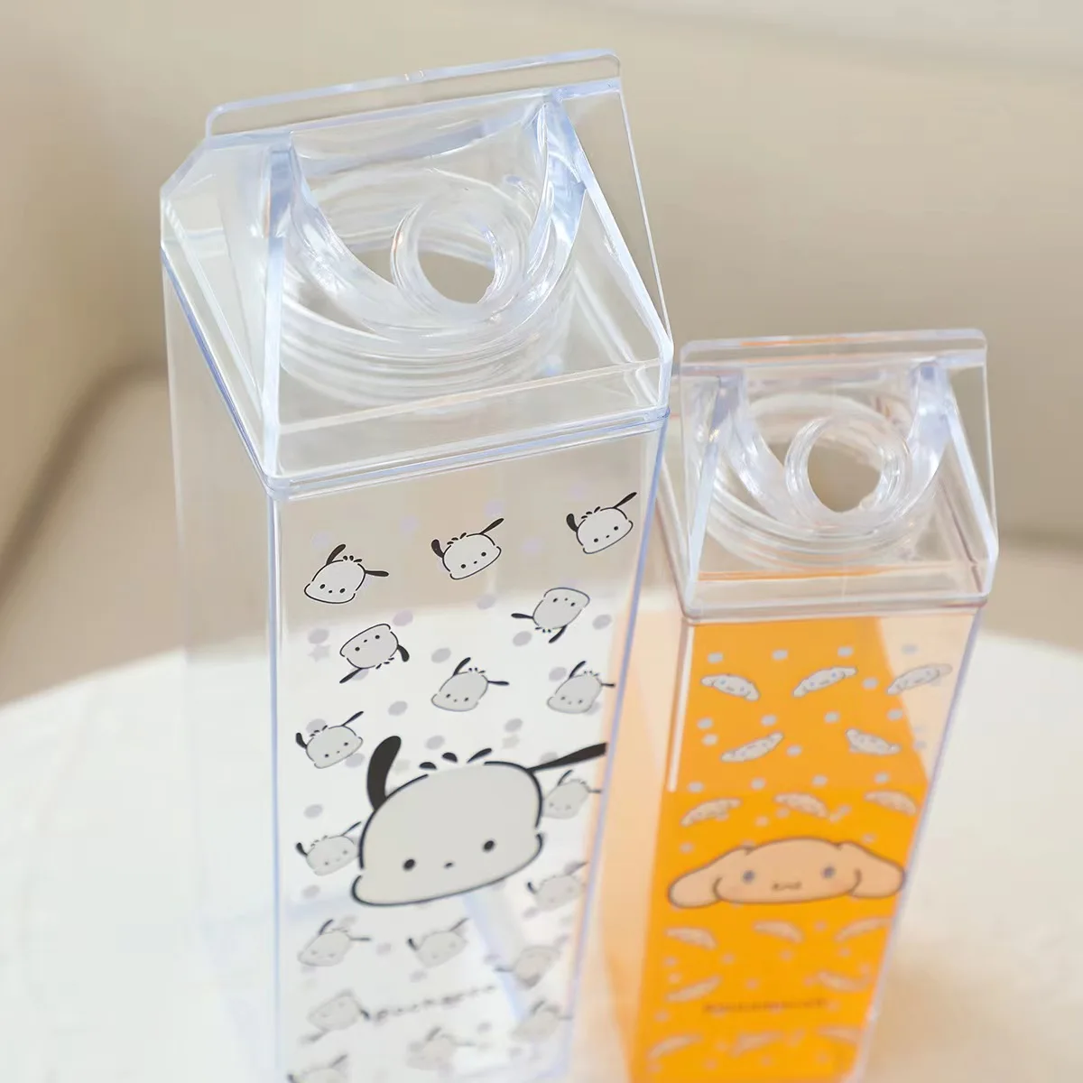 Creative Cartoon Square Milk Box Water Cup Big Capacity Portable Juice ...