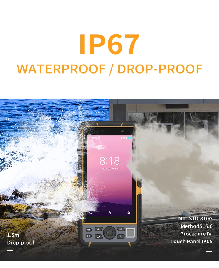 Oem T60 Rugged Pda Tablet Pc 5.5 Inch Industrial Pda Android Ip67 Nfc ...