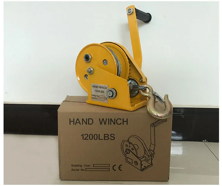 Manual Hand Winch Hoist 1200lbs 2600lbs Small Winch Mini Hand Hoist ...