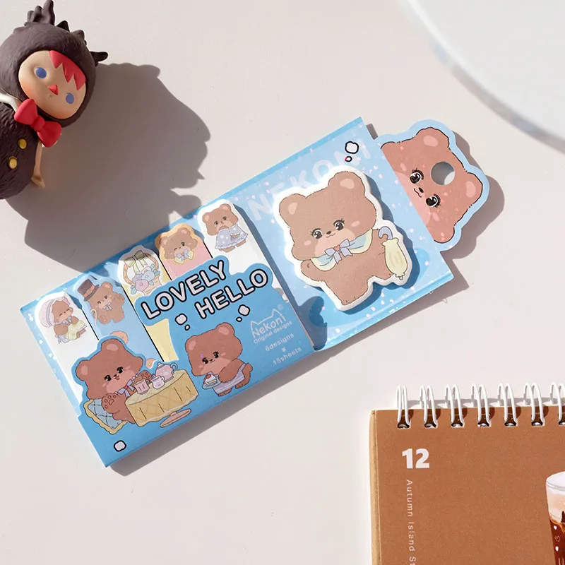 Nekoni Animal Sticky Pads - Cute, Self-Stick Note Pads
