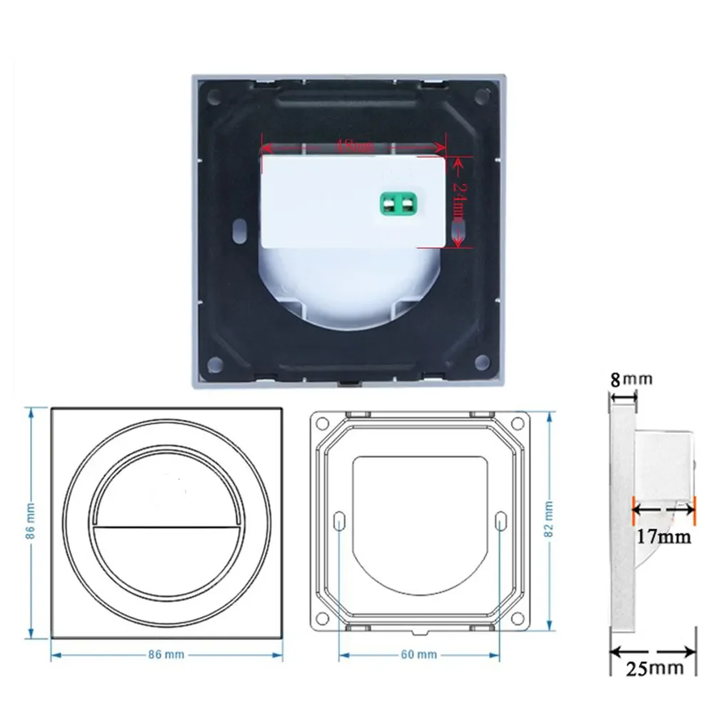 Neonlap 86*86MM 1.5W Recessed Footlight Corridor Square Wall Lamp Step ...