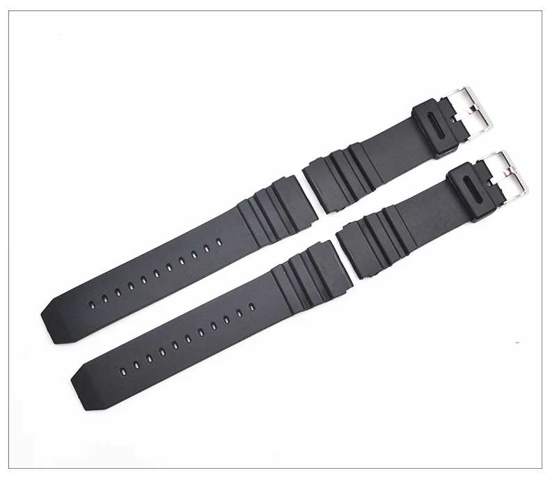 Sport Style Black PU Plastic Watch Bracelet Silicone Watch Strap for 18 ...