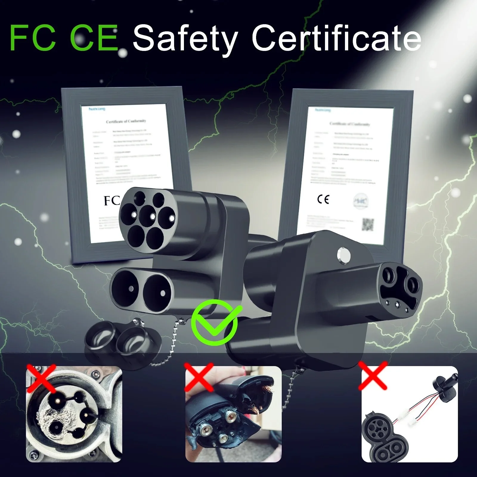 CCS 2 Combo to Tesla Adapter - 250kw AC+DC for Model 3/Y/S/X