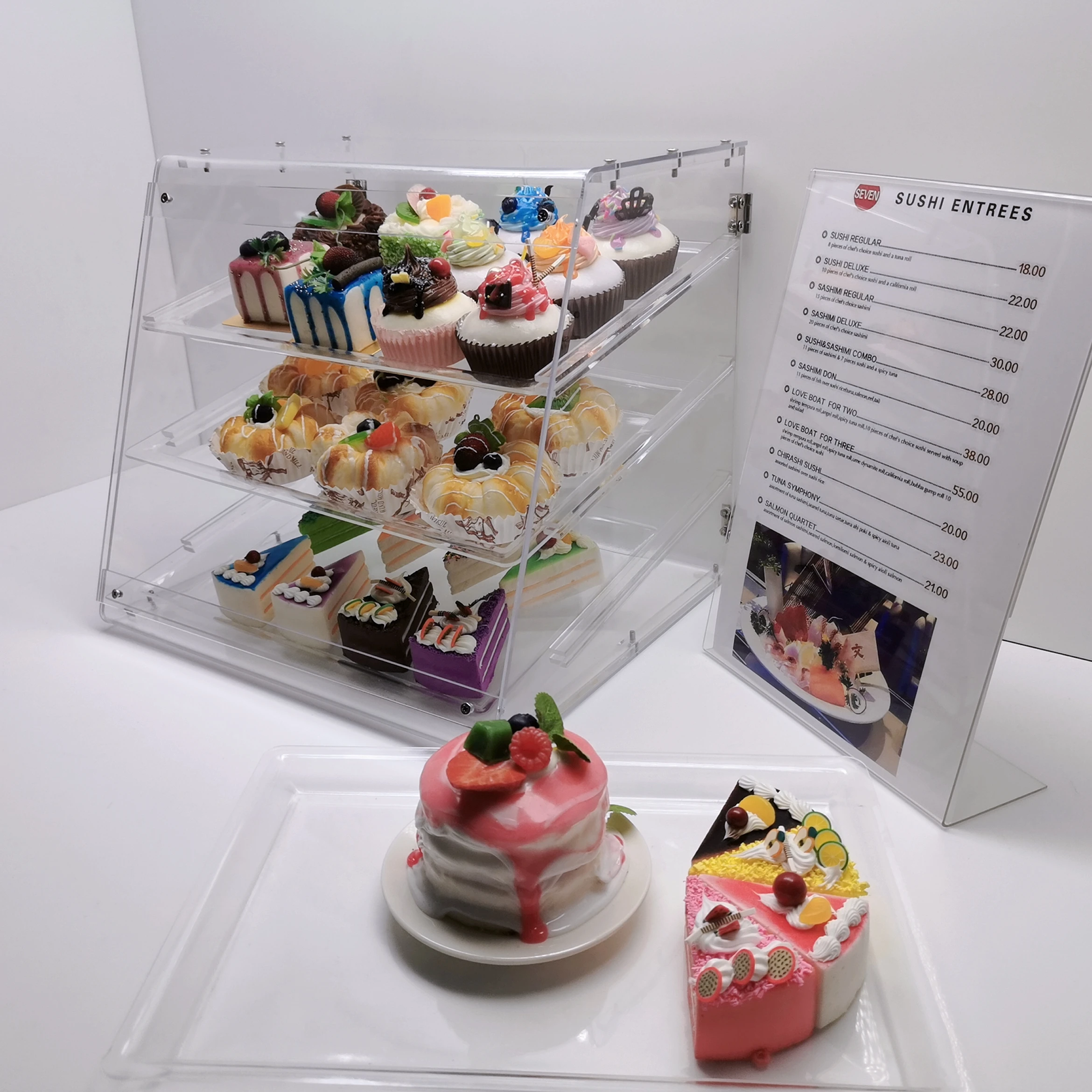 Clear Acrylic Cake Display Cabinet Food Pastry Box Lego Case Good For ...