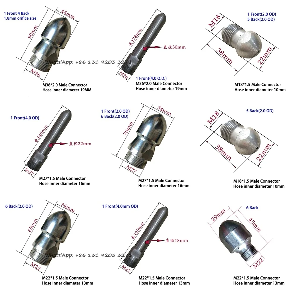 High Pressure Sewer Cleaning Nozzles for Efficient Drainage