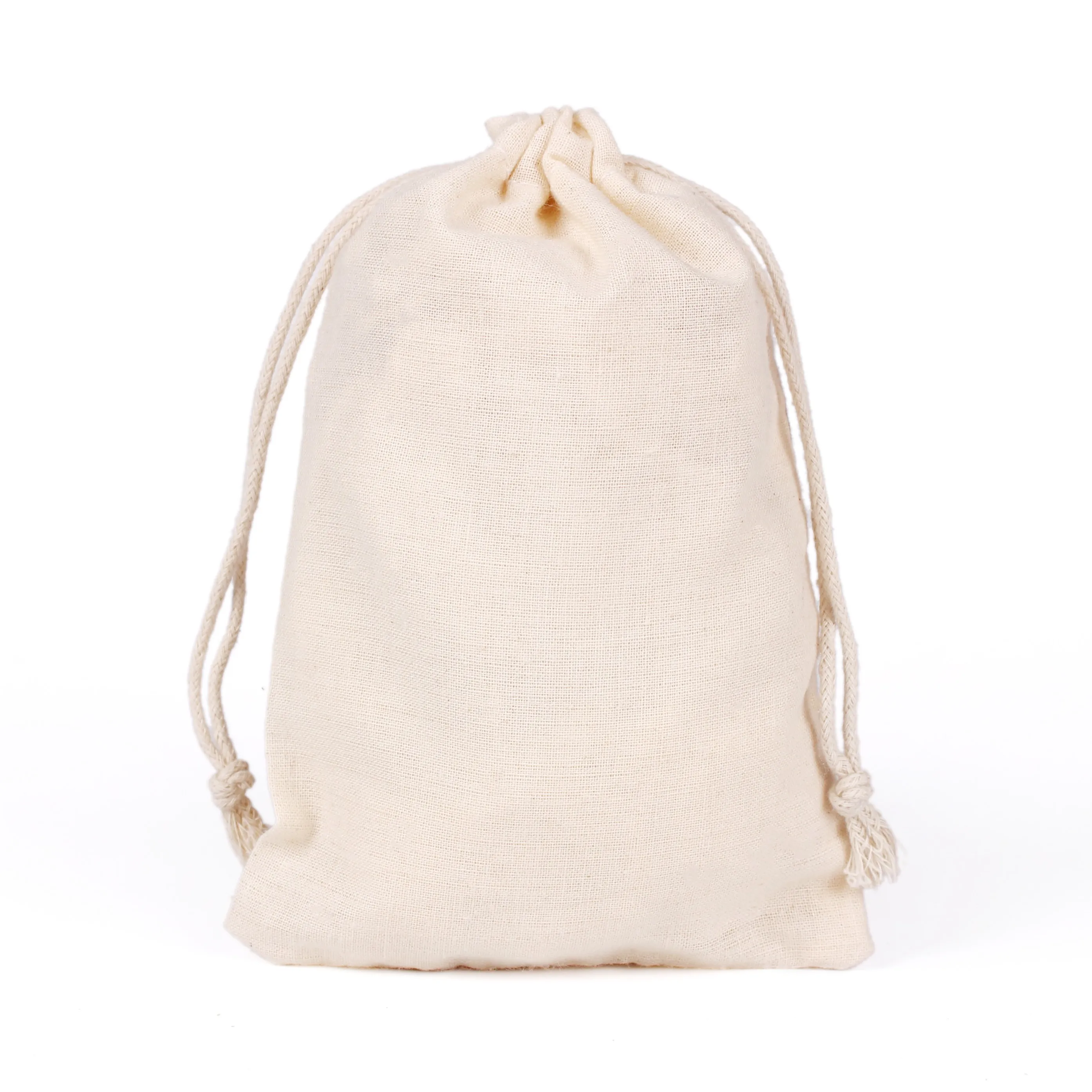 Cotton Drawstring Bags - White, Organic, and Recyclable