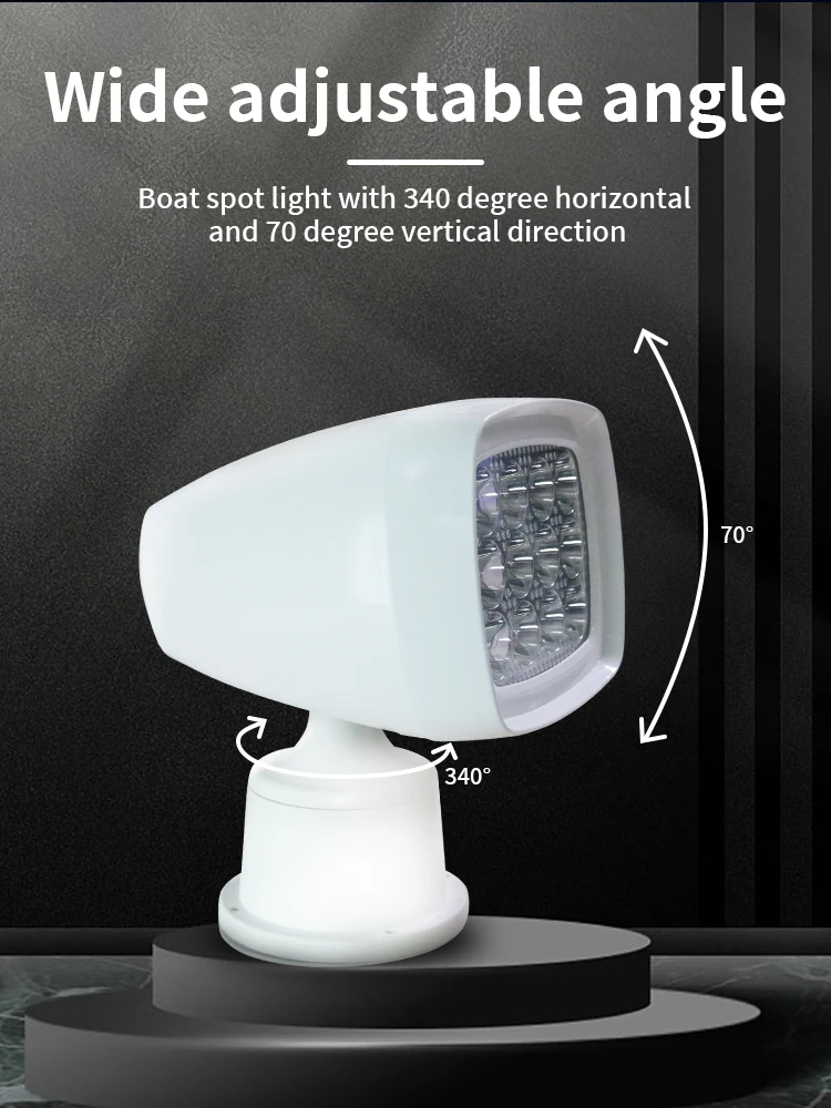12v 24v Searchlight 12*5w Led Remote Control Marine Yacht Boat Trailer ...