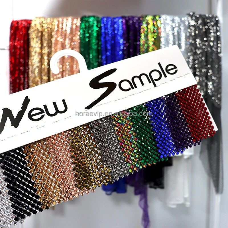 Colorful Rhinestone Mesh Fabric For Dress & Garment Diy