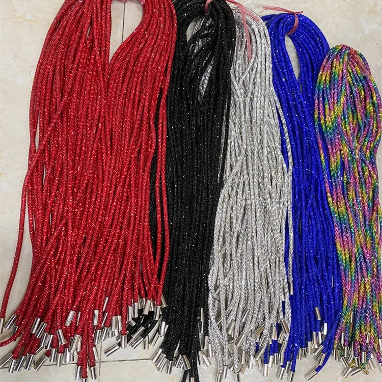 Drawstring Bling Hoodie Strings Round Crystal Cord Rhinestone 138cm ...