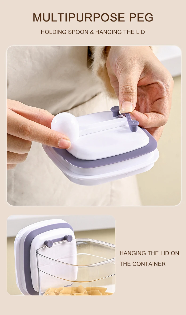 6-Piece Pack Push Button Pop up Container Box With Lids Grain Cereal ...