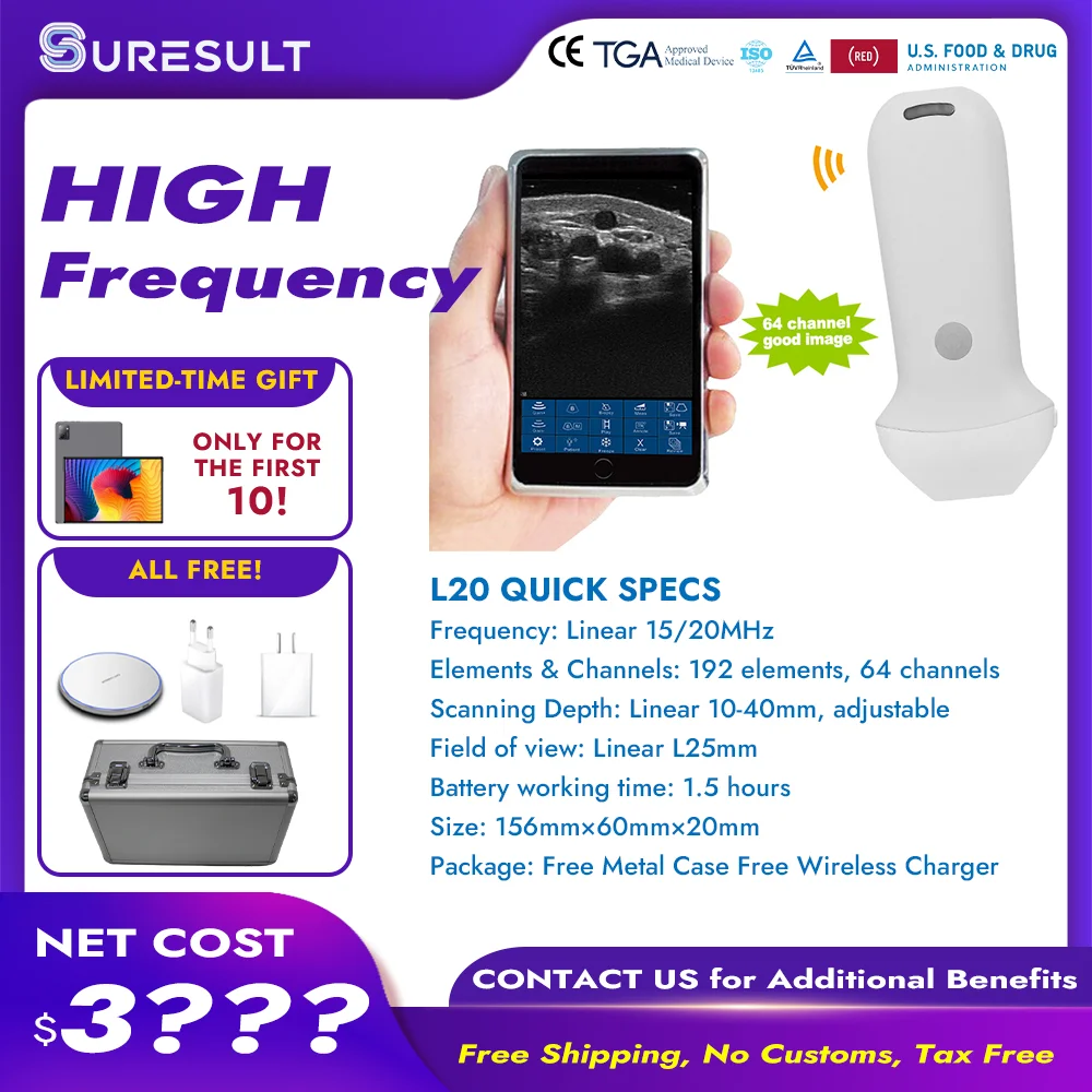 Suresult 5g Wireless Handheld Color Doppler Ultrasound Equipment For ...