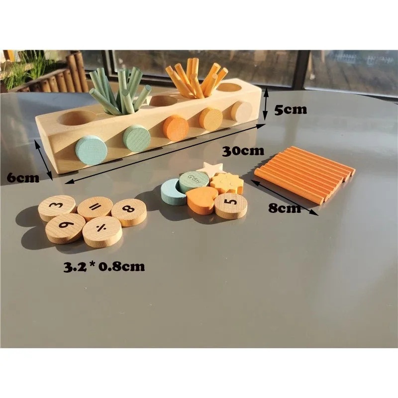 Wooden Spindle Box Montessori Math Educational Wooden Toy Number Game ...
