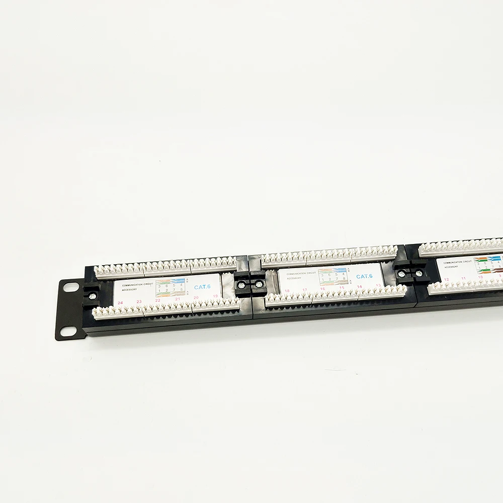 24 Ports 1U Rack Moutable Cat6 UTP Patch Panel with Bracket
