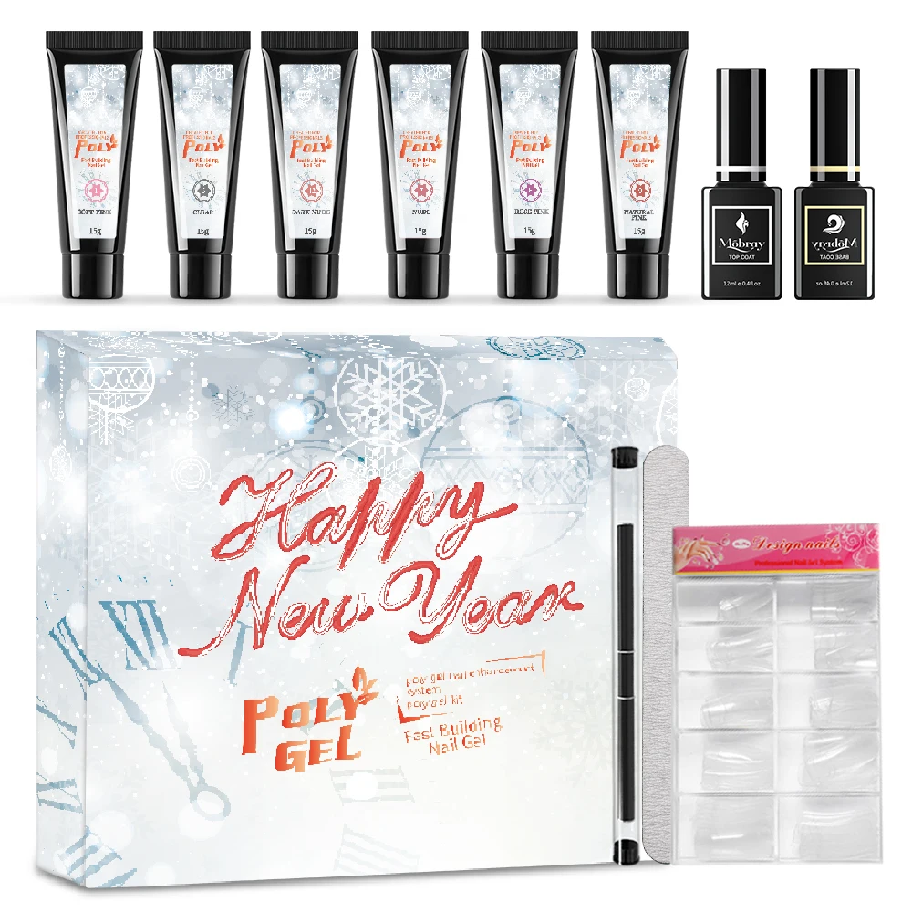 Mobray Poly Nail Extension Gel Kit - 6 Colors for Art