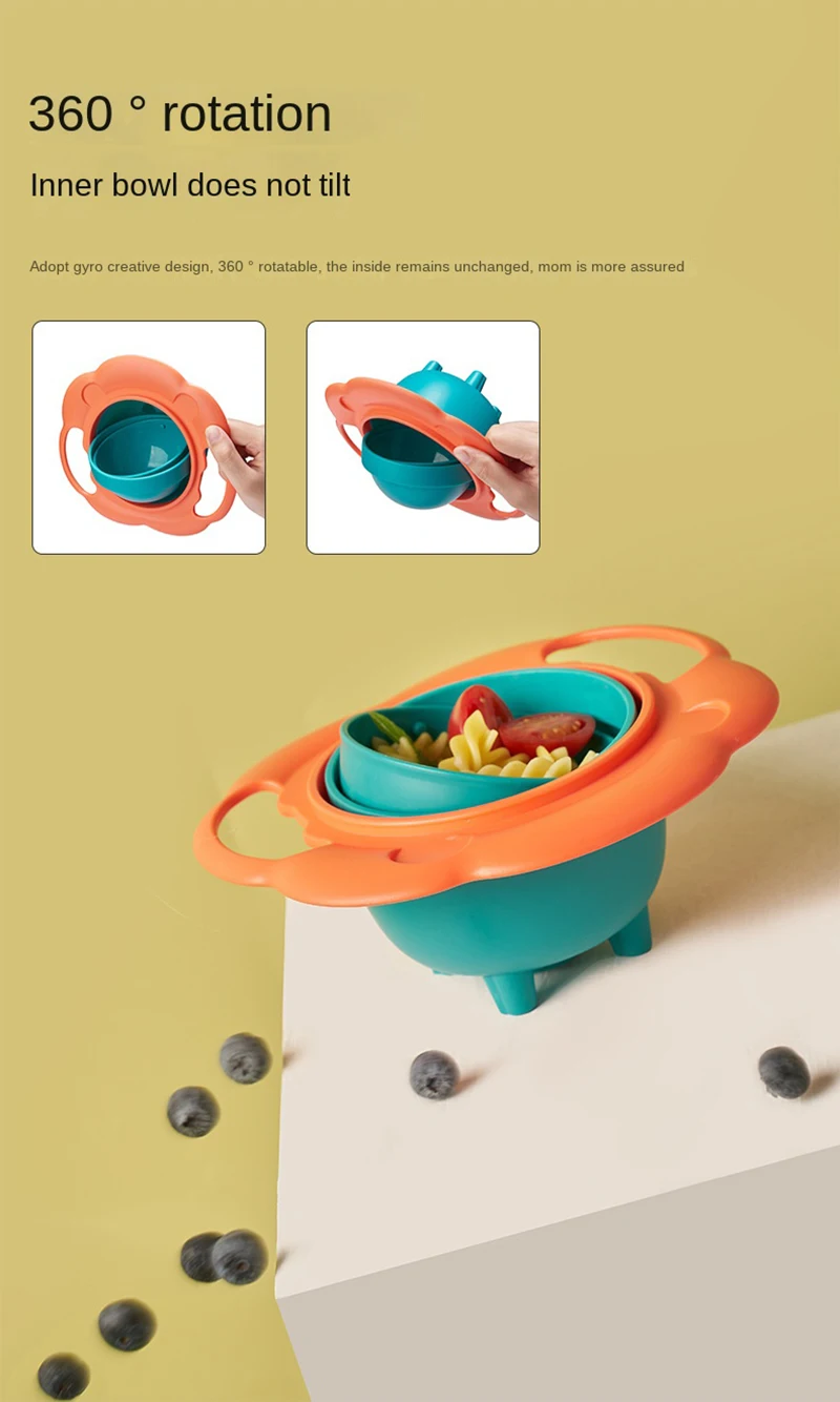 Cute Lion 360 Degrees Tumbler Bowl - Perfect for Baby Feeding