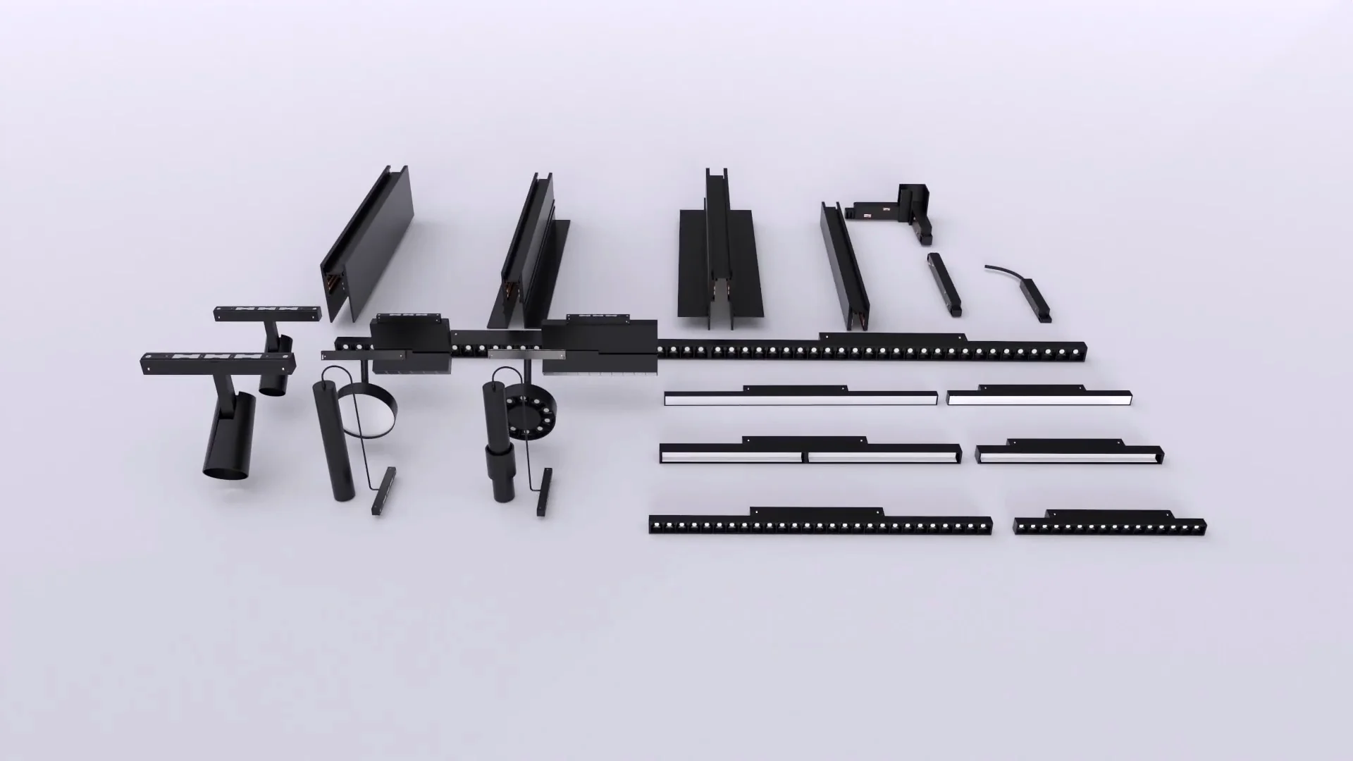 Recessed Surfaced Or Suspended Track Rail 48v Magnetic Track Rail Rail ...